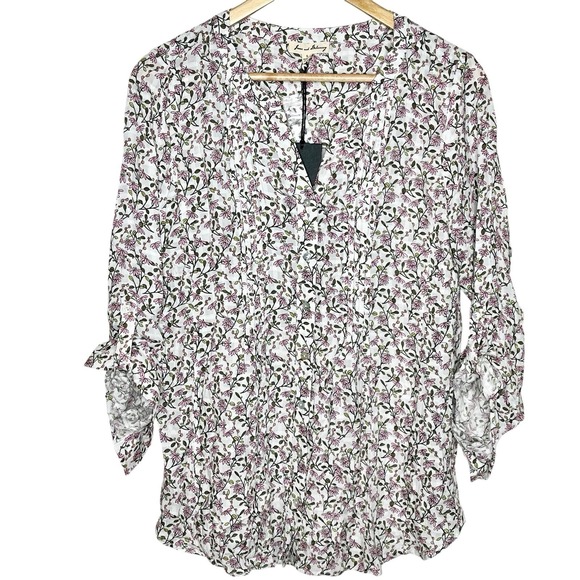 Jane and Delancey | Tops | Jane And Delancey Floral Top White Pink ...